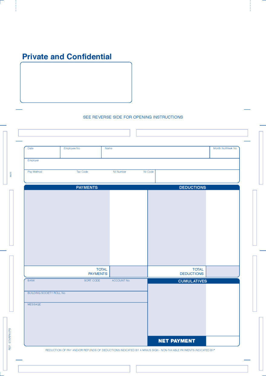 Star Pressure Seal Payslip - STARPAYPS - - Various Pack Sizes