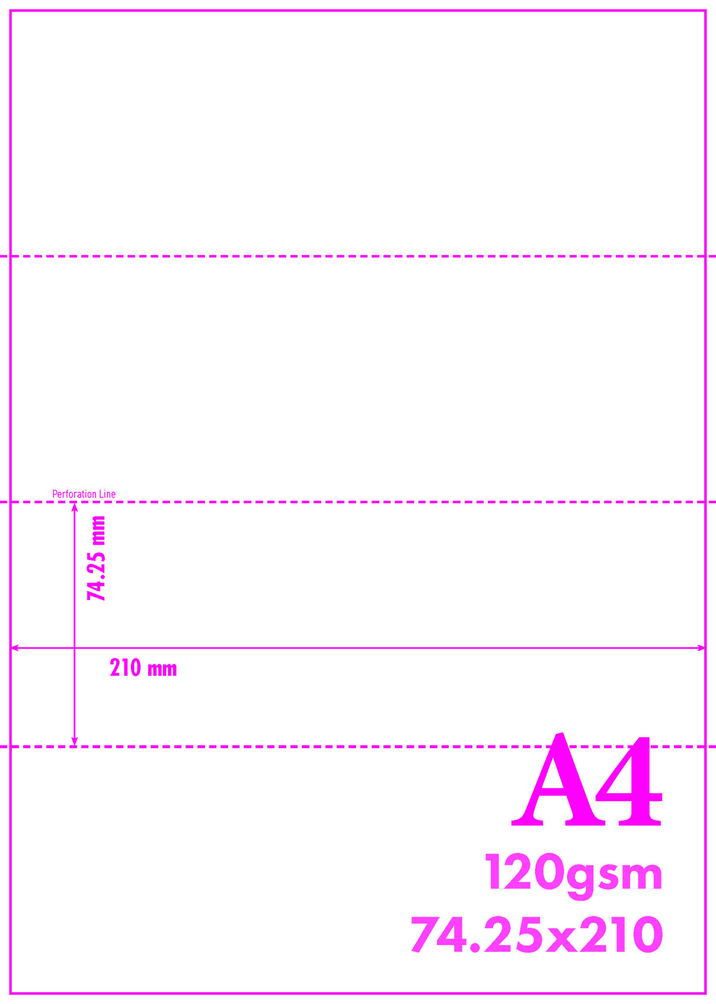 120GSM Micro Perforated A4 Paper - 4 sheets x 1/4 A4 size