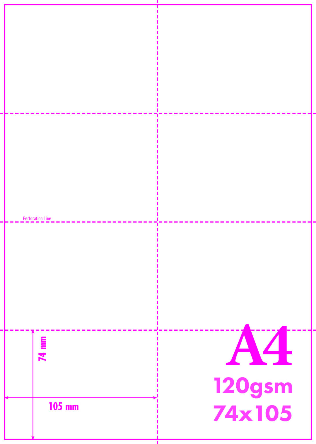 A4 GREEN PERFORATED PAPER - UK - CENTRE PERFORATION