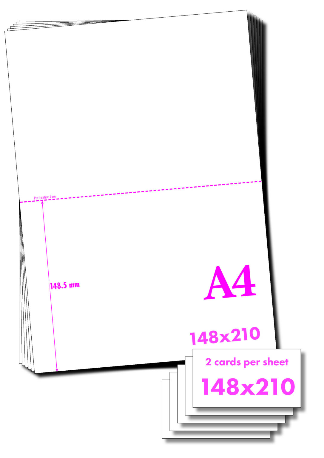 MICRO PERFORATED PAPER - A4 to A7 - VARIOUS STYLES AND WEIGHTS