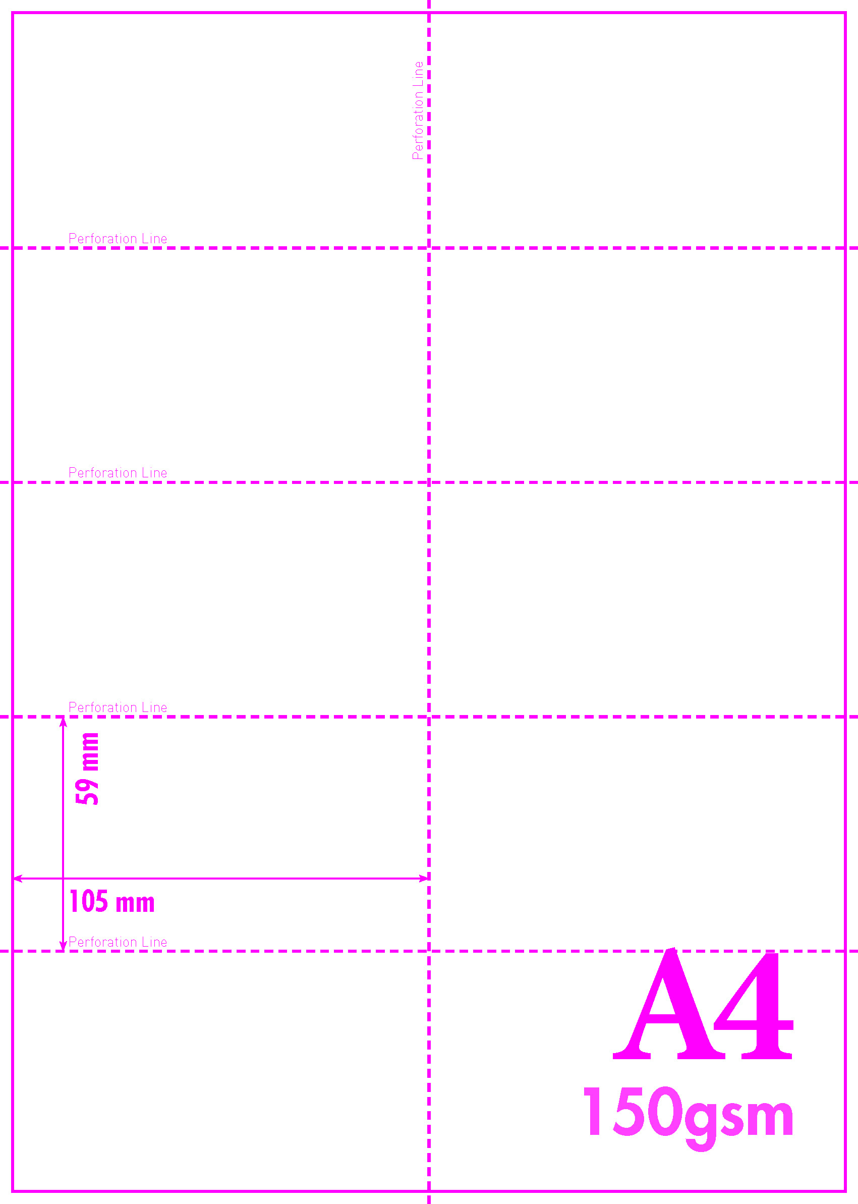 MICRO PERFORATED CARDS -10 Cards per A4 Sheet