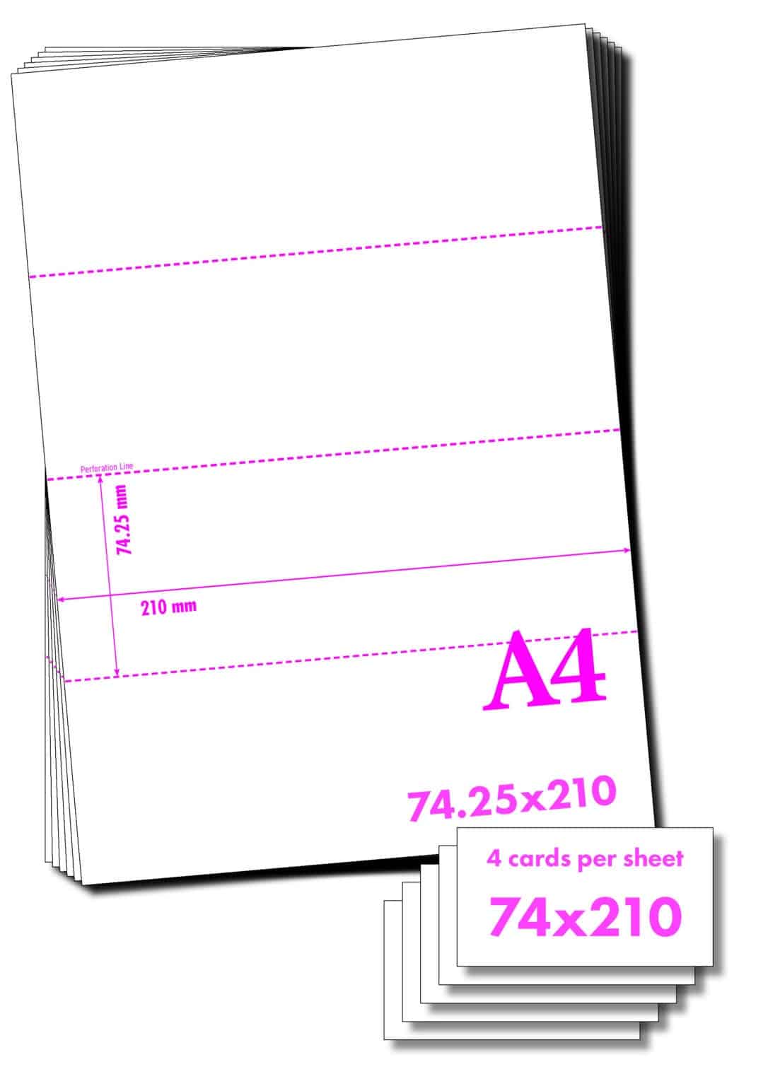 120GSM Micro Perforated A4 Paper - 4 sheets x 1/4 A4 size