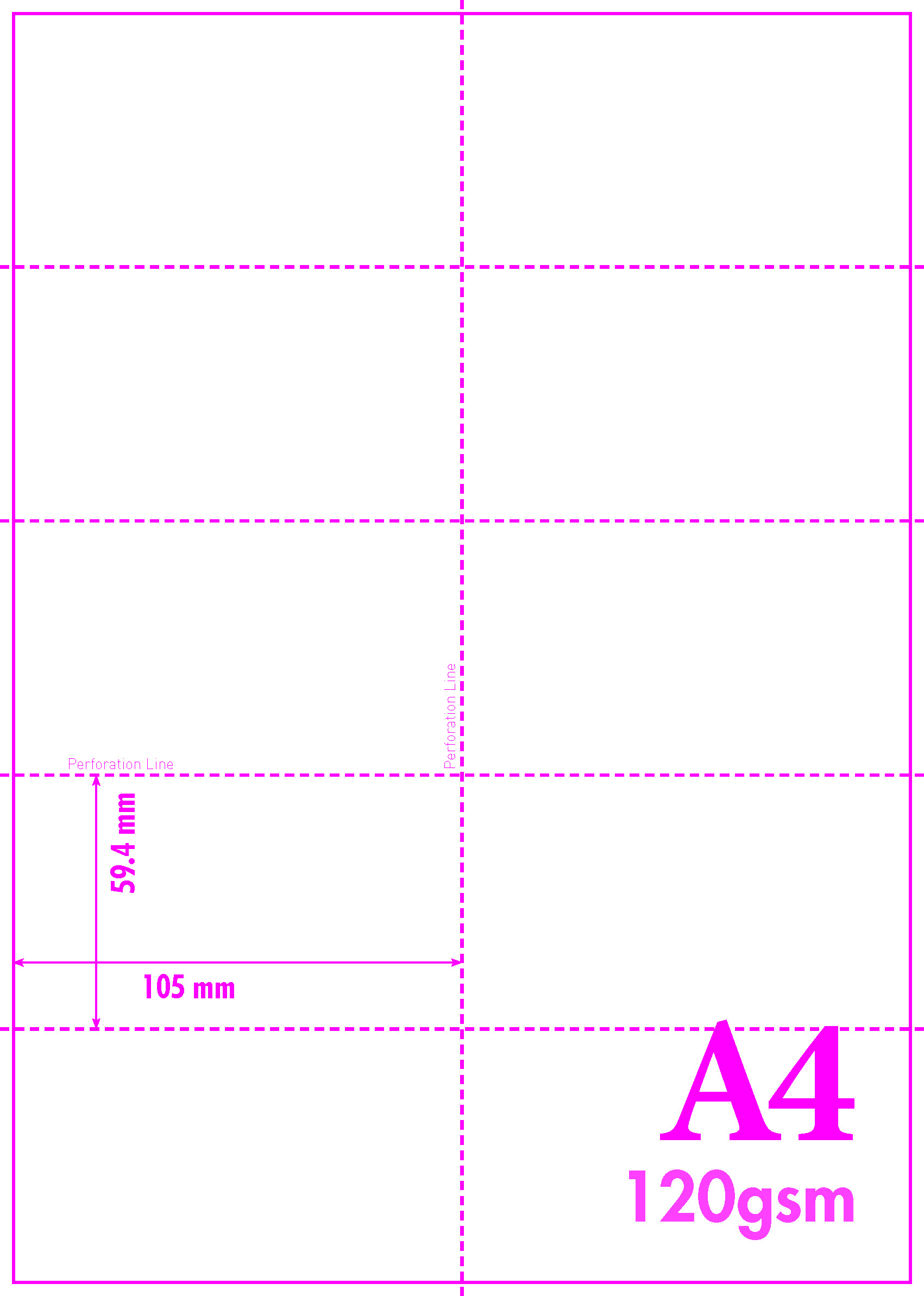 MICROPERFORATED CARDS - 10 Cards per A4 Sheet.