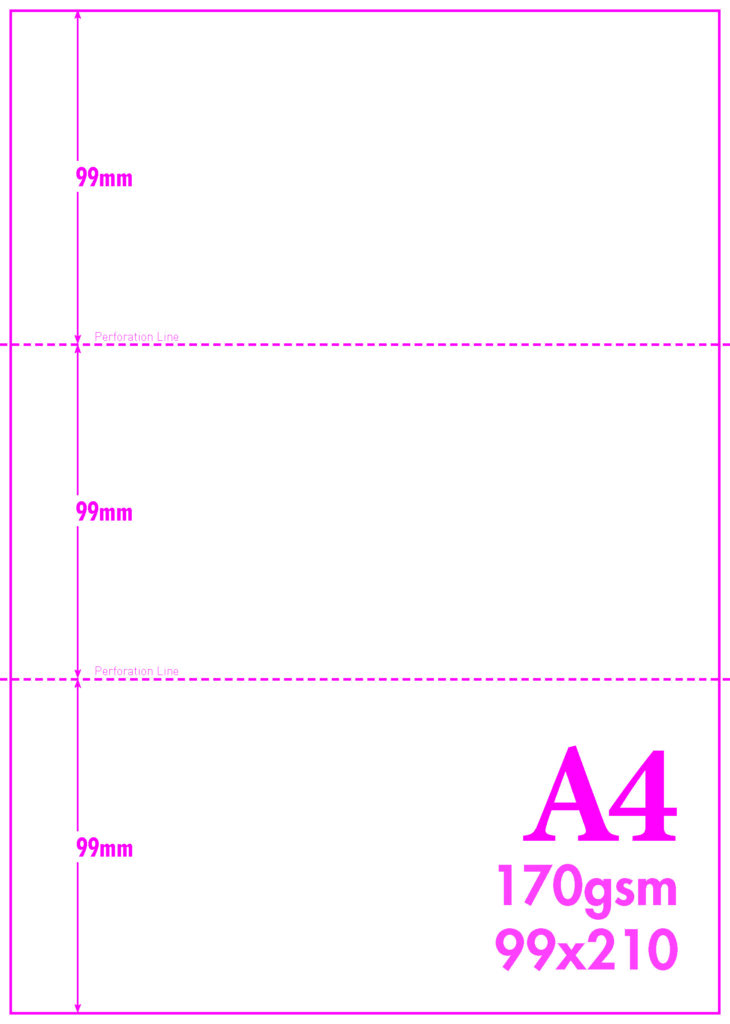 170GSM A4 PERFORATED CARD - VARIOUS STYLES AVAILABLE