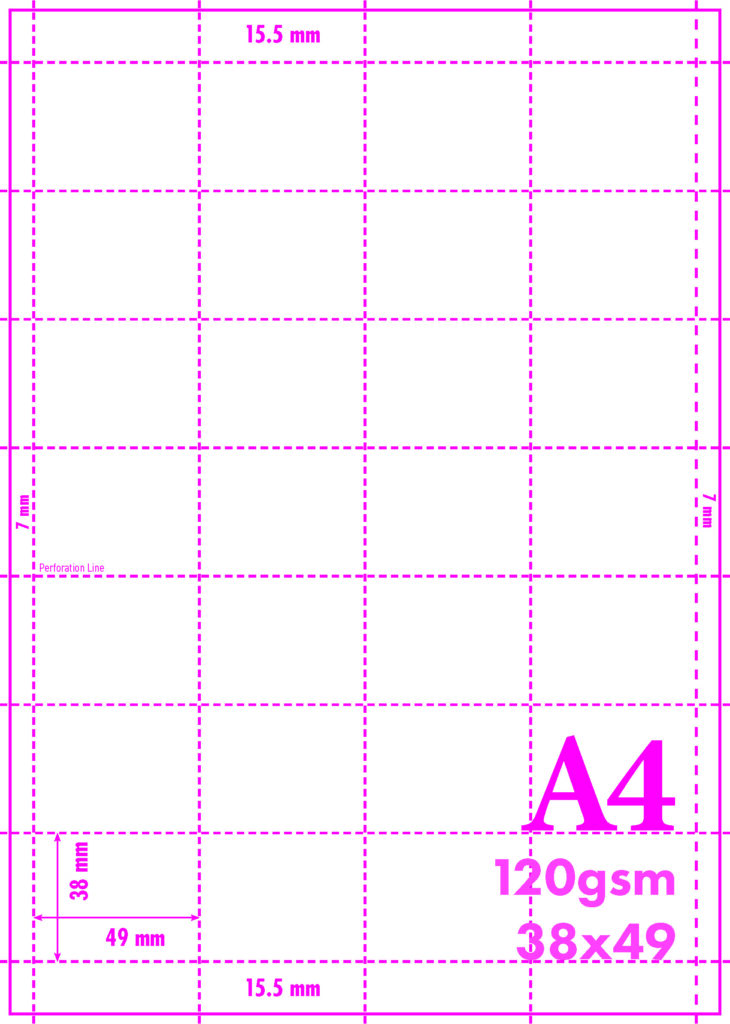 PERFORATED SHELF EDGE LABELS - 28 LABELS 38mmx 49mm