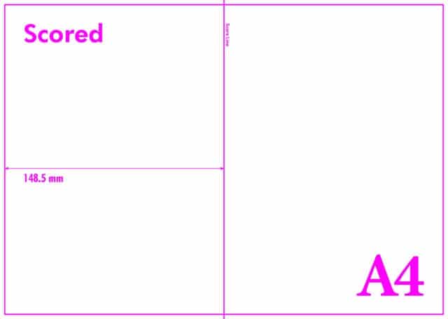 A4 Blank Scored Paper - (Various Pack Sizes) 190GSM Horizontal Folded ...