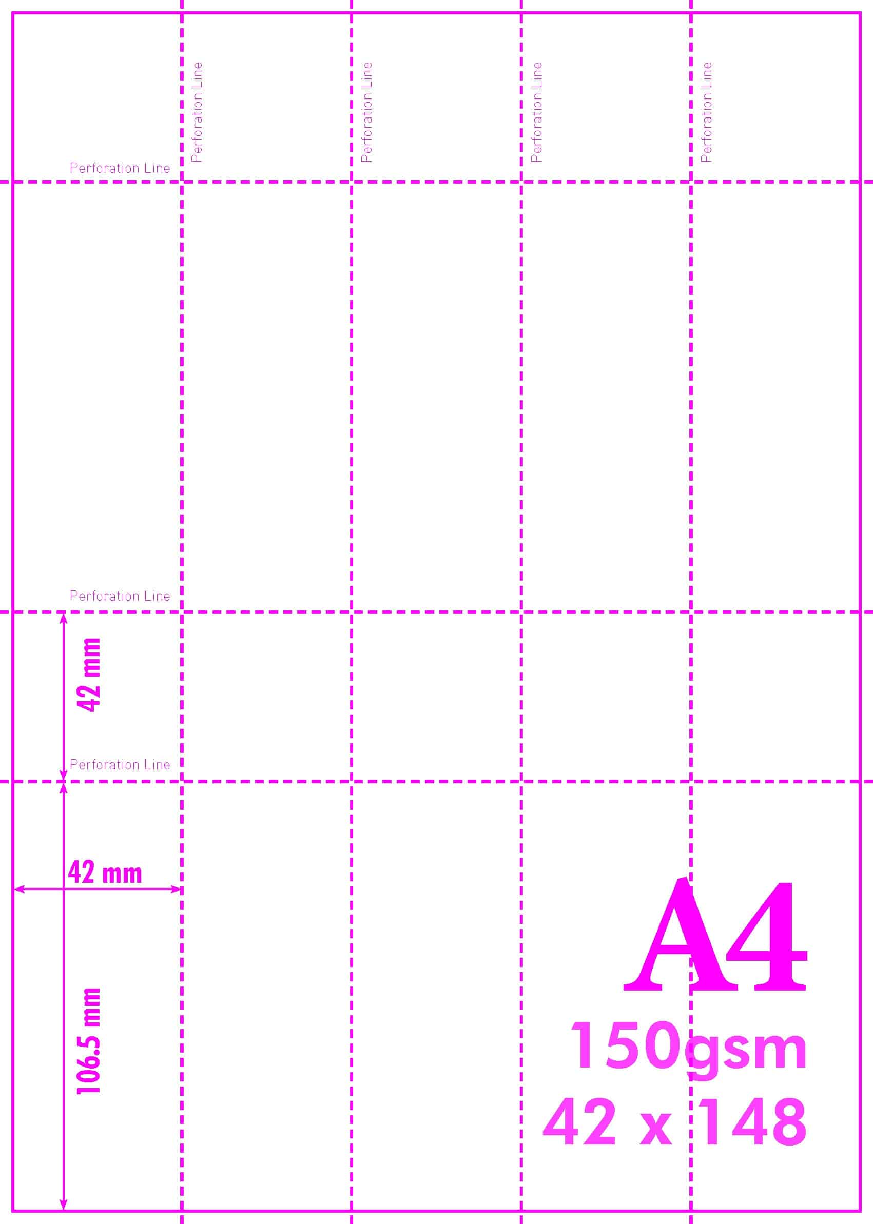 Micro Perforated Event Tickets - 10 Tickets with single stub per sheet