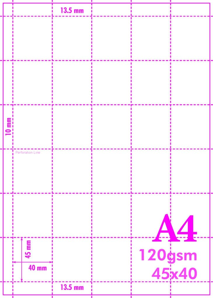 A4-120GSM EURO HANGER LABELS - 32 per sheet - 45mm x 40mm