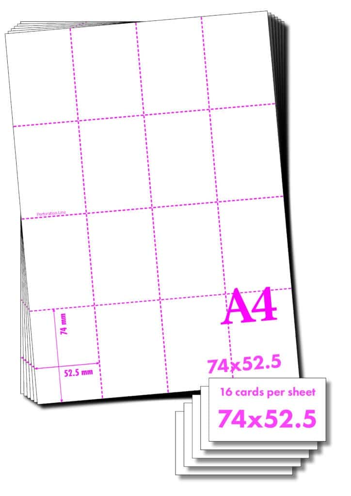 120GSM Micro Perforated A4 Paper - 4 sheets x 1/4 A4 size