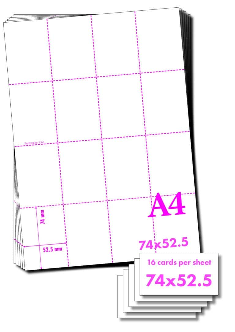 120GSM Micro Perforated A4 Paper - 4 sheets x 1/4 A4 size