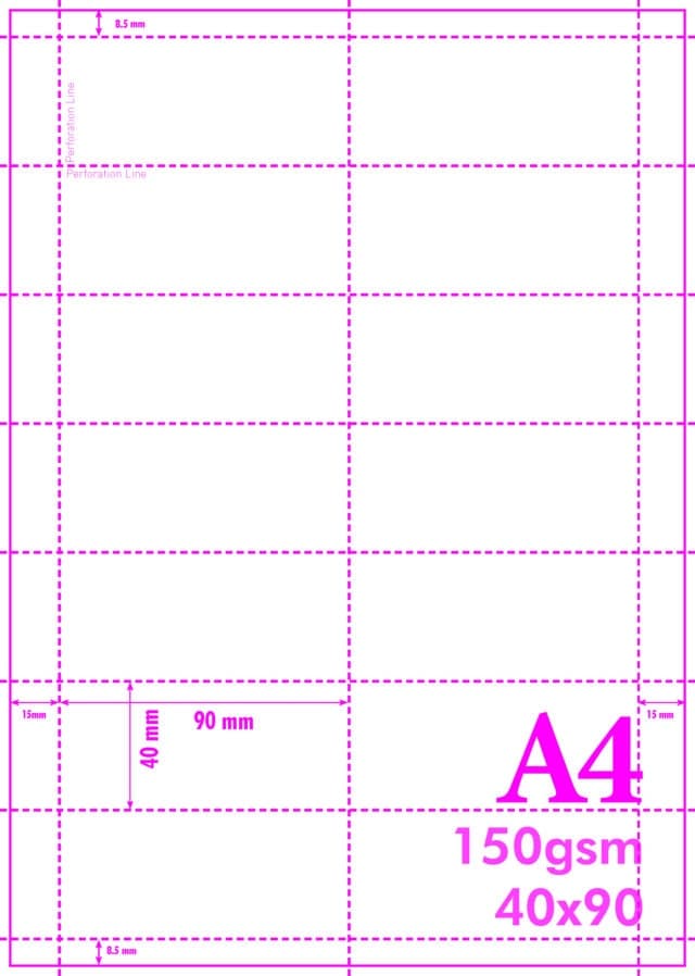 A4 MICROPERFORATED SHELF EDGE LABELS - 14 LABELS 38x75mm