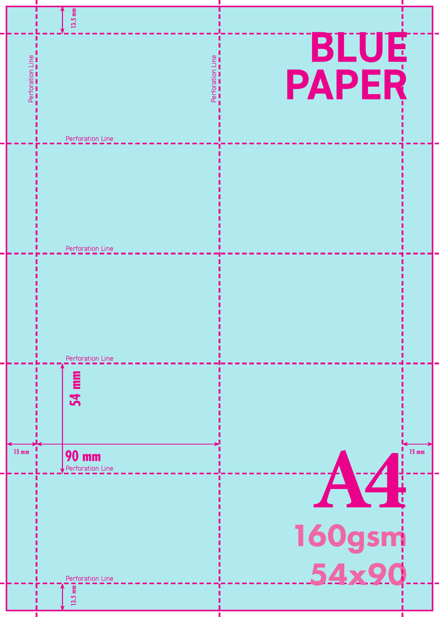 MICRO PERFORATED CARDS - 10 per A4 Sheet - Many other styles