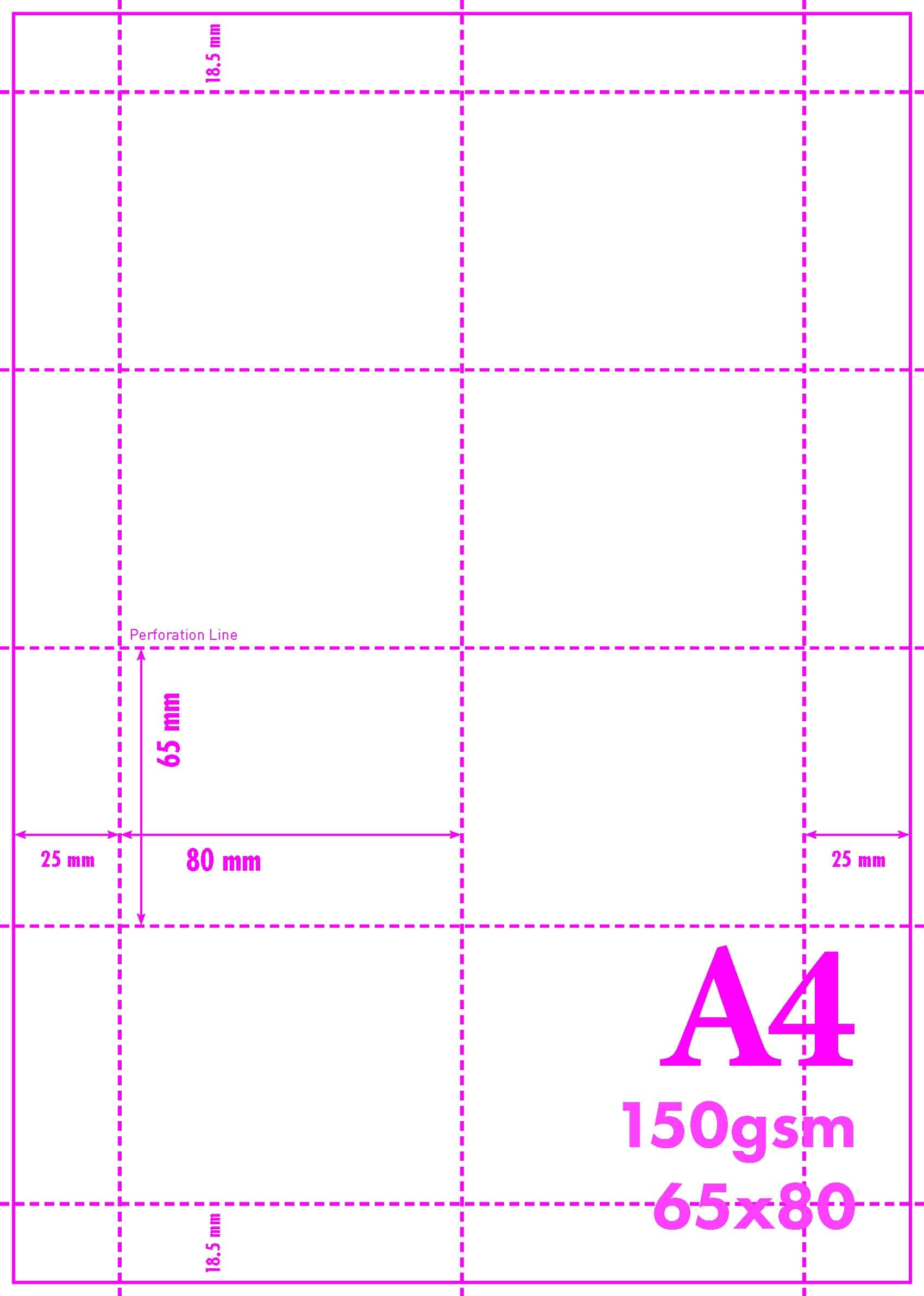 150GSM A4 MICRO PERFORATED CARD - VARIOUS PACK SIZES