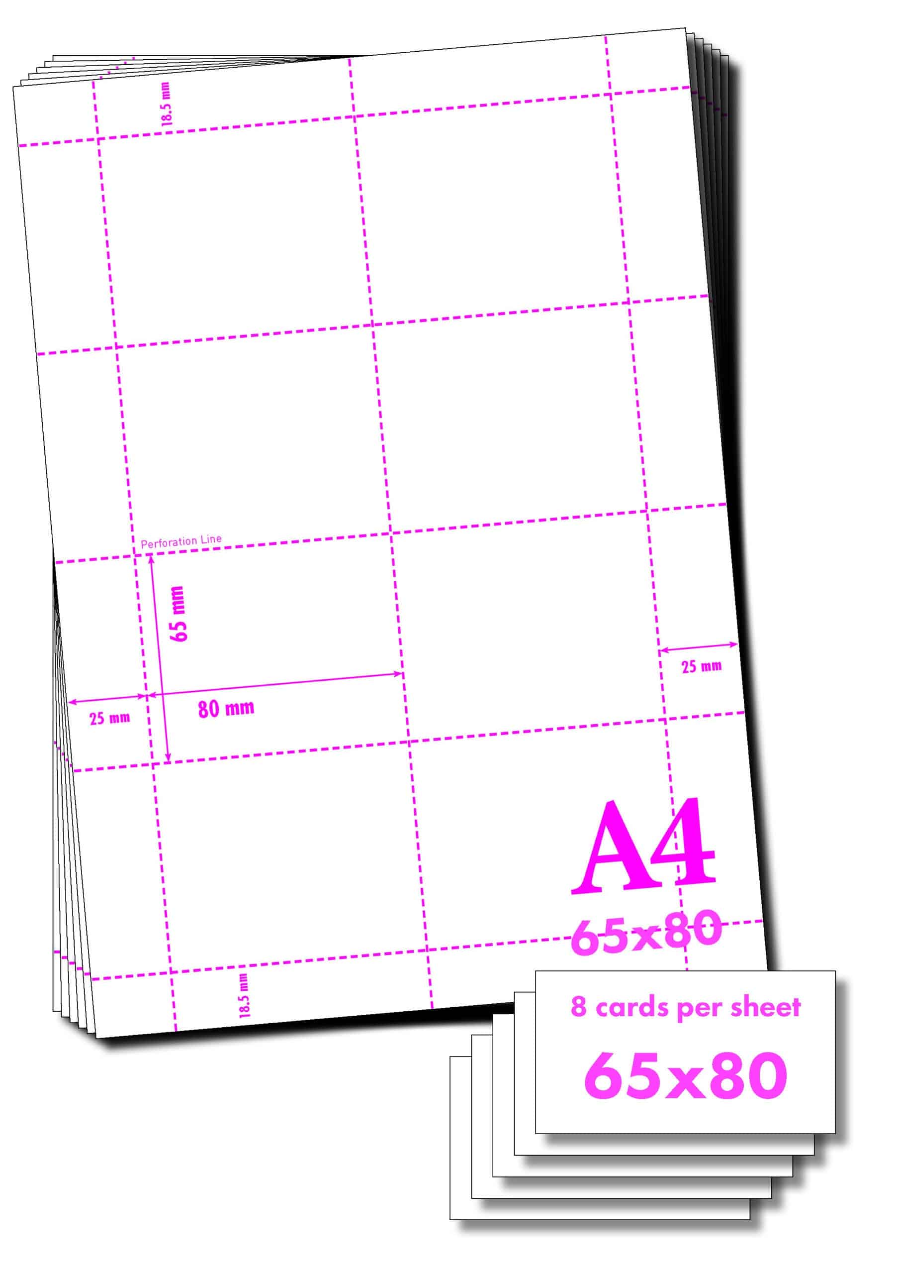 150GSM A4 MICRO PERFORATED CARD - VARIOUS PACK SIZES