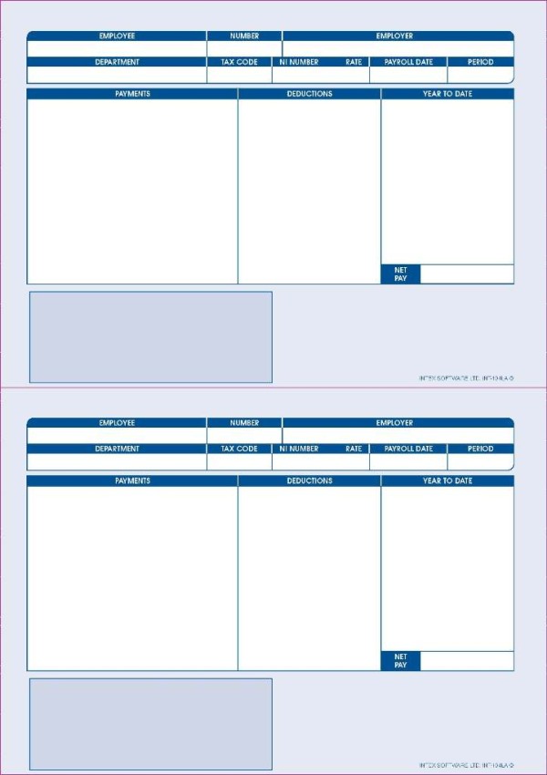 INT-104LA - INTEX A4 LASER PAYSLIP WITH ADDRESS - 2 PER PAGE - VARIOUS ...